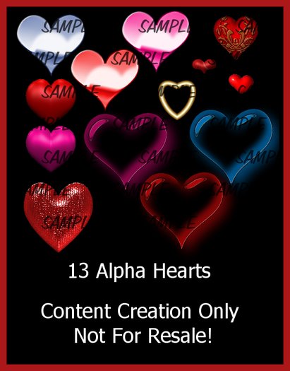 Second Life Marketplace - 13 alpha heart textures